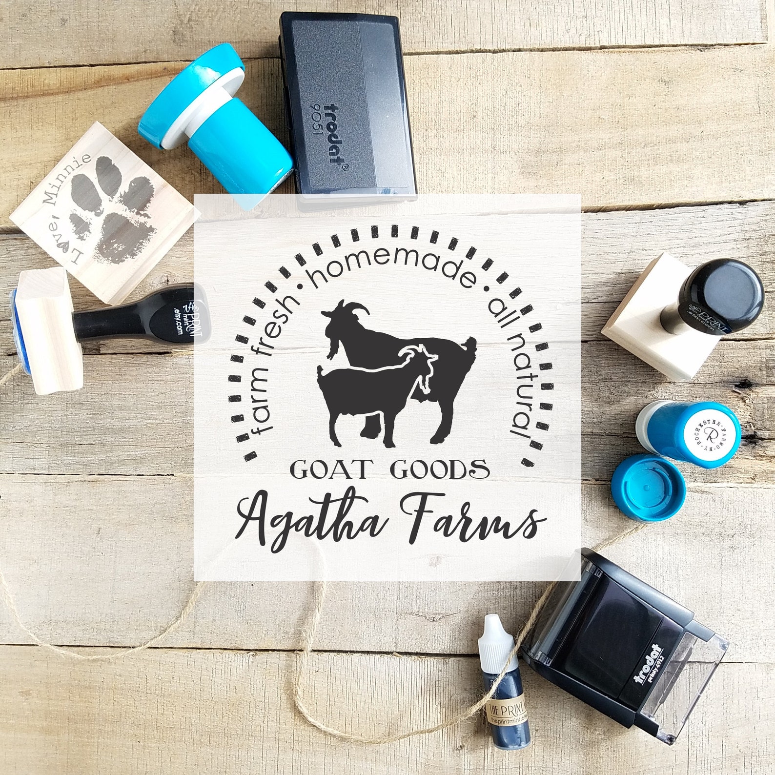 Goat Stamp Custom Goat Labels Stamp Farm Fresh Rubber Stamp | Etsy