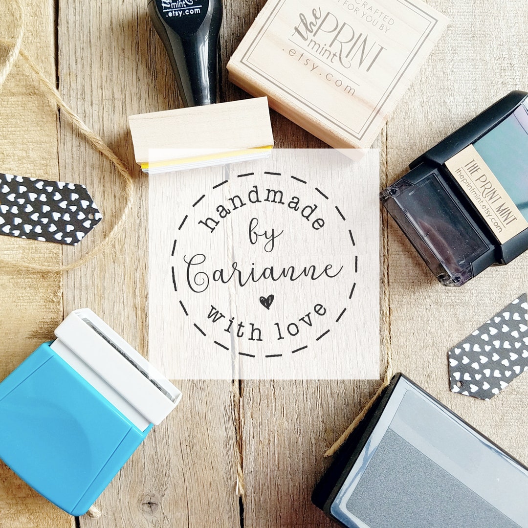 Handmade by Stamp, Made by Stamper for Cards, Custom Made by Rubber ...