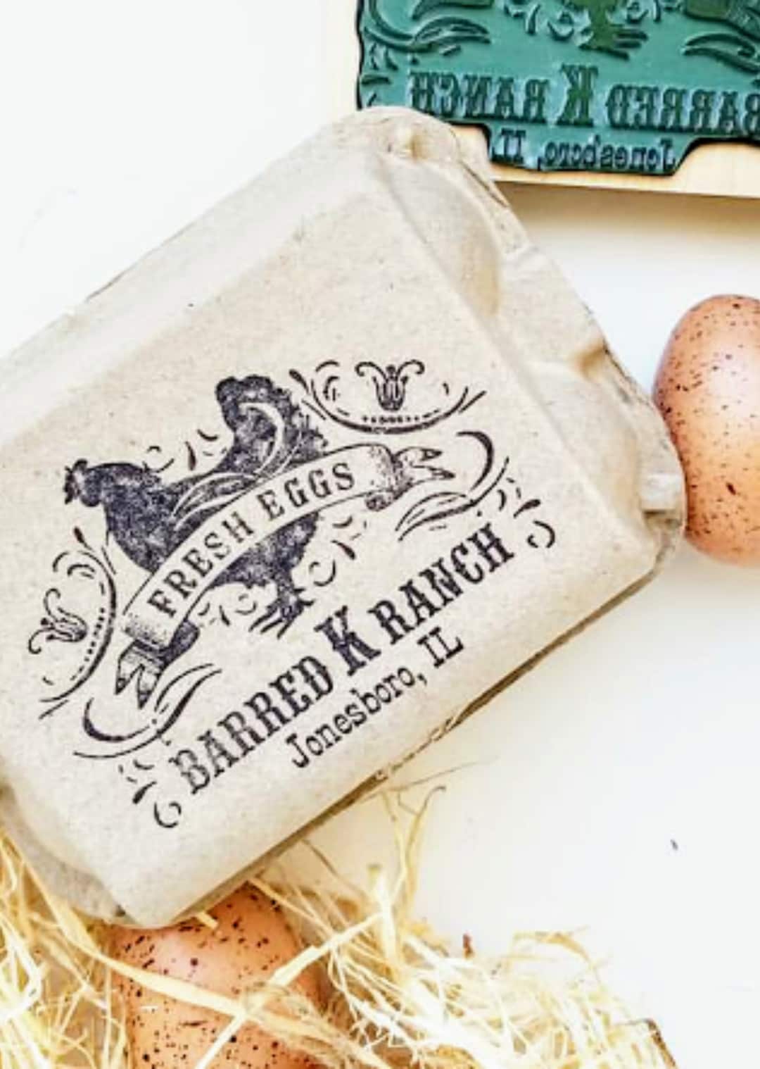 Egg Carton Rubber Stamp, Vintage Chicken Rubber Stamp, Fresh Eggs ...