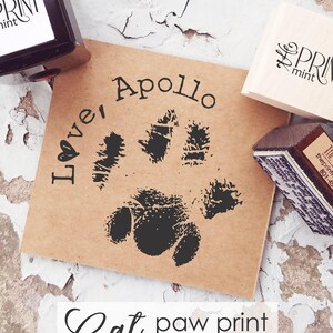 Custom Dog Paw Print Stamp or for a Cat: Personalized Wood or Self ...