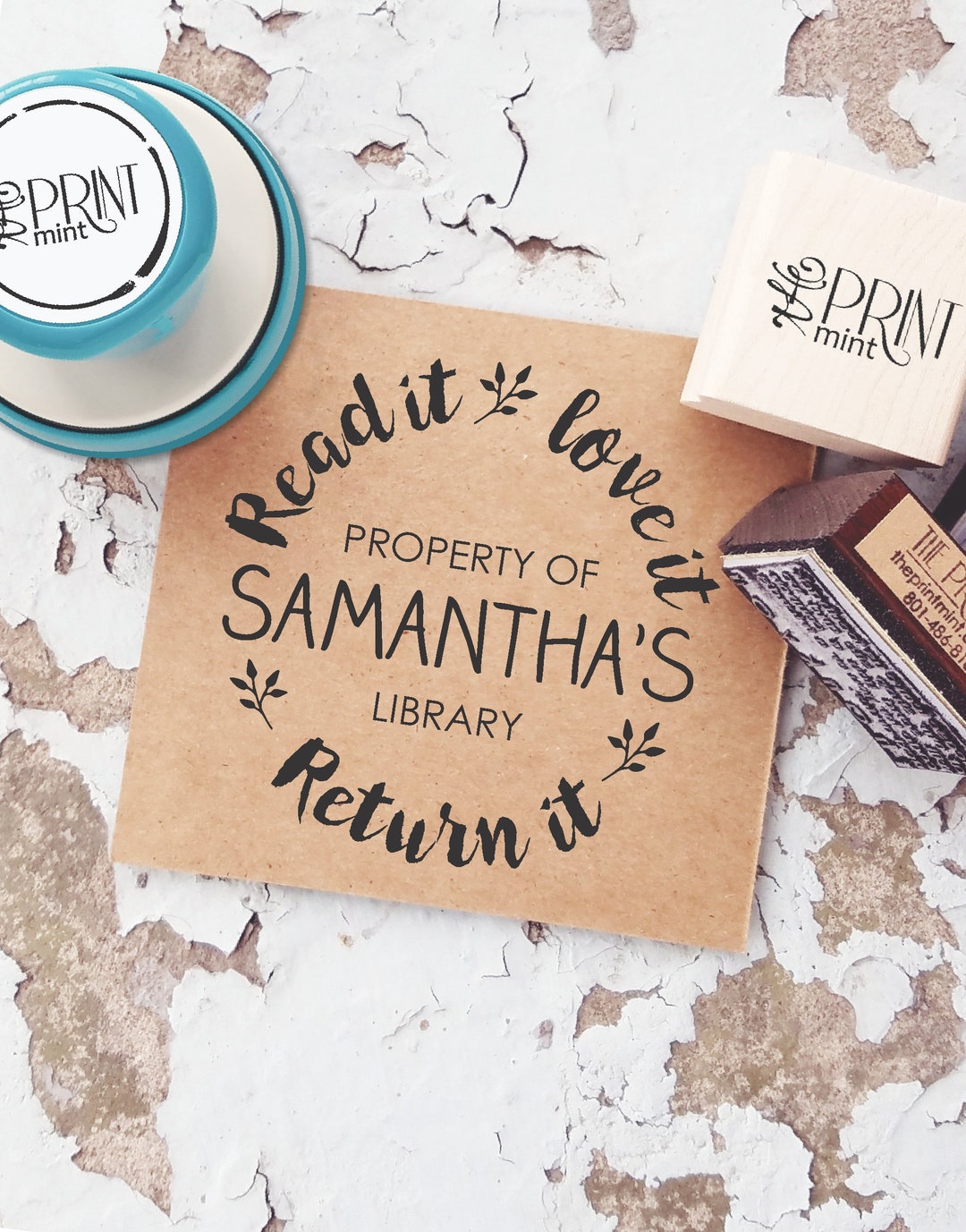 Teacher Stamp- From the Library Of- Custom Book Self-inking Stamp- From ...