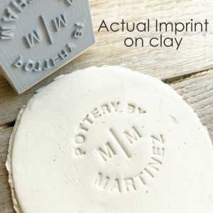 Personalized Pottery Stamp With Name and Initials, Potter's Signature ...