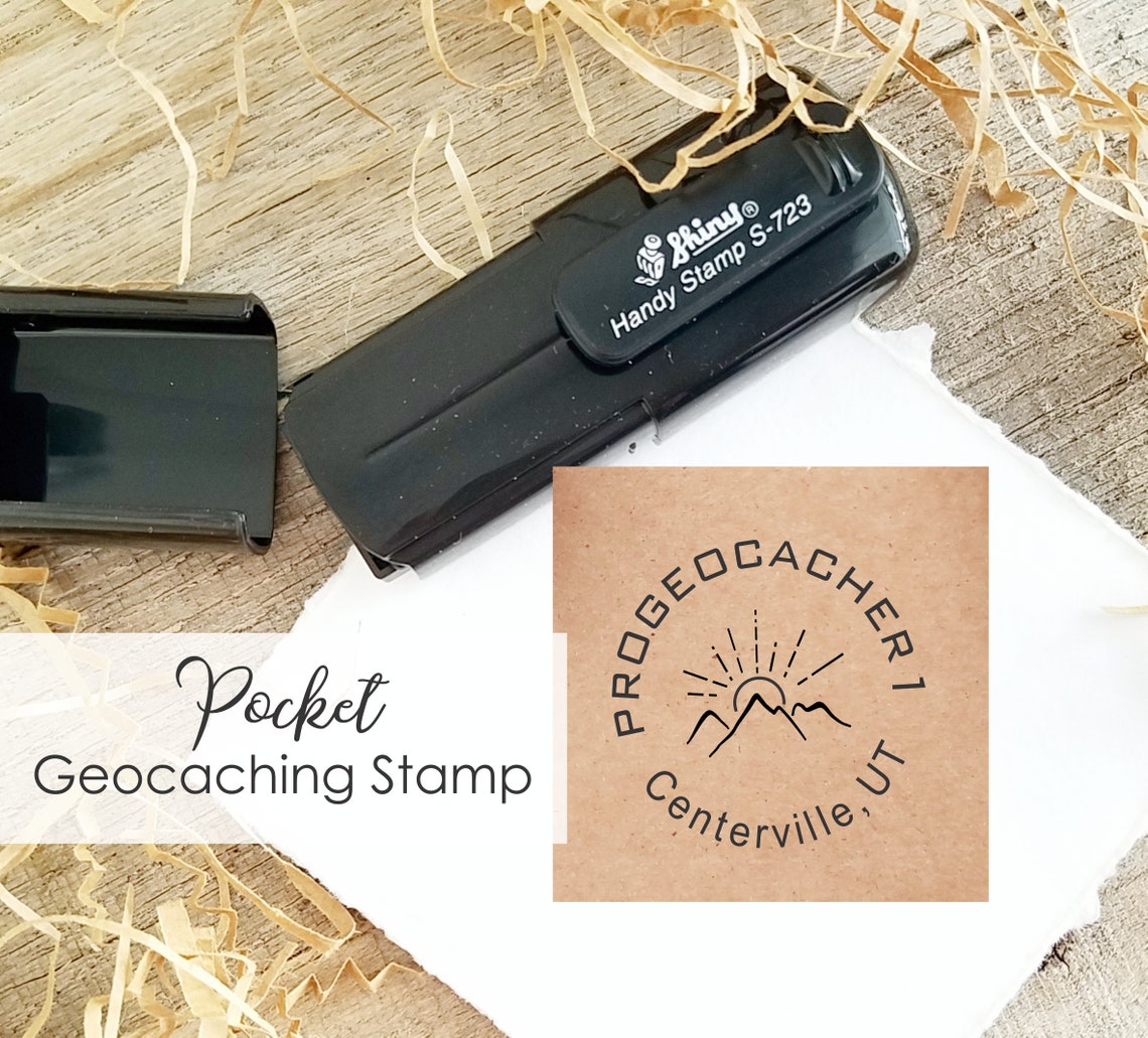 Geocaching Stamp Custom Geocache Stamp Self-inking Pocket - Etsy