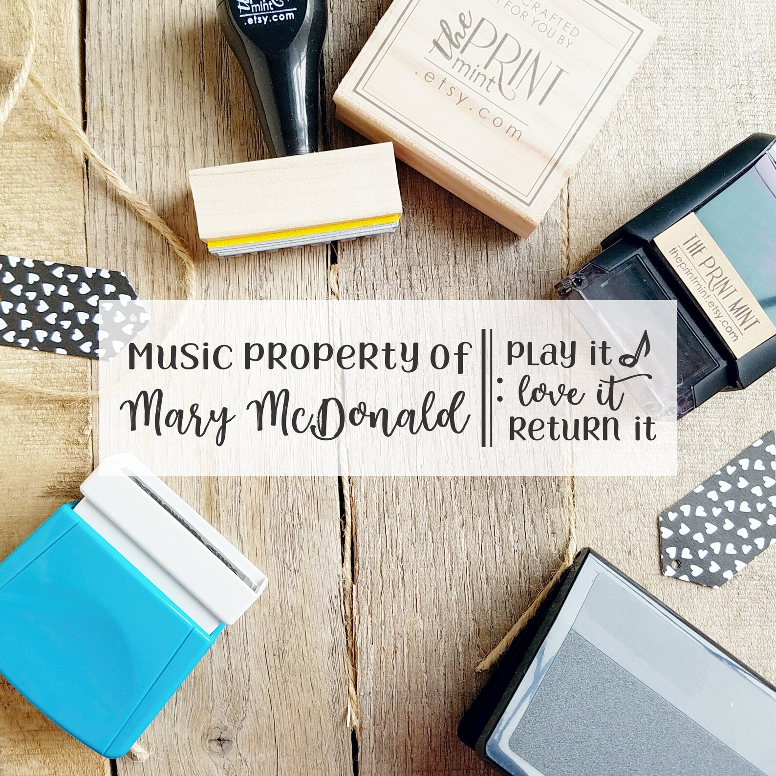 Music Stamp Music Teacher Gift Custom Music Self-inking - Etsy