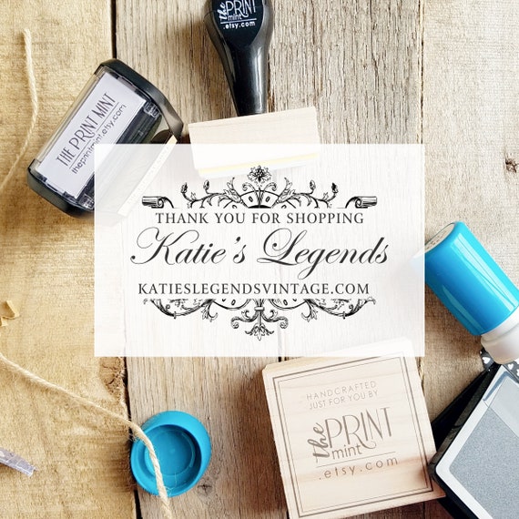 Vintage Logo Business Card Stamp Elegant Business Logo Rubber - Etsy