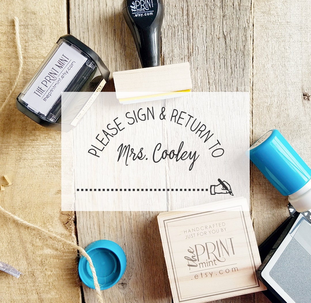 Parent Signature Stamp- Sign Here Stamp- Sign and Return Stamp- Self ...