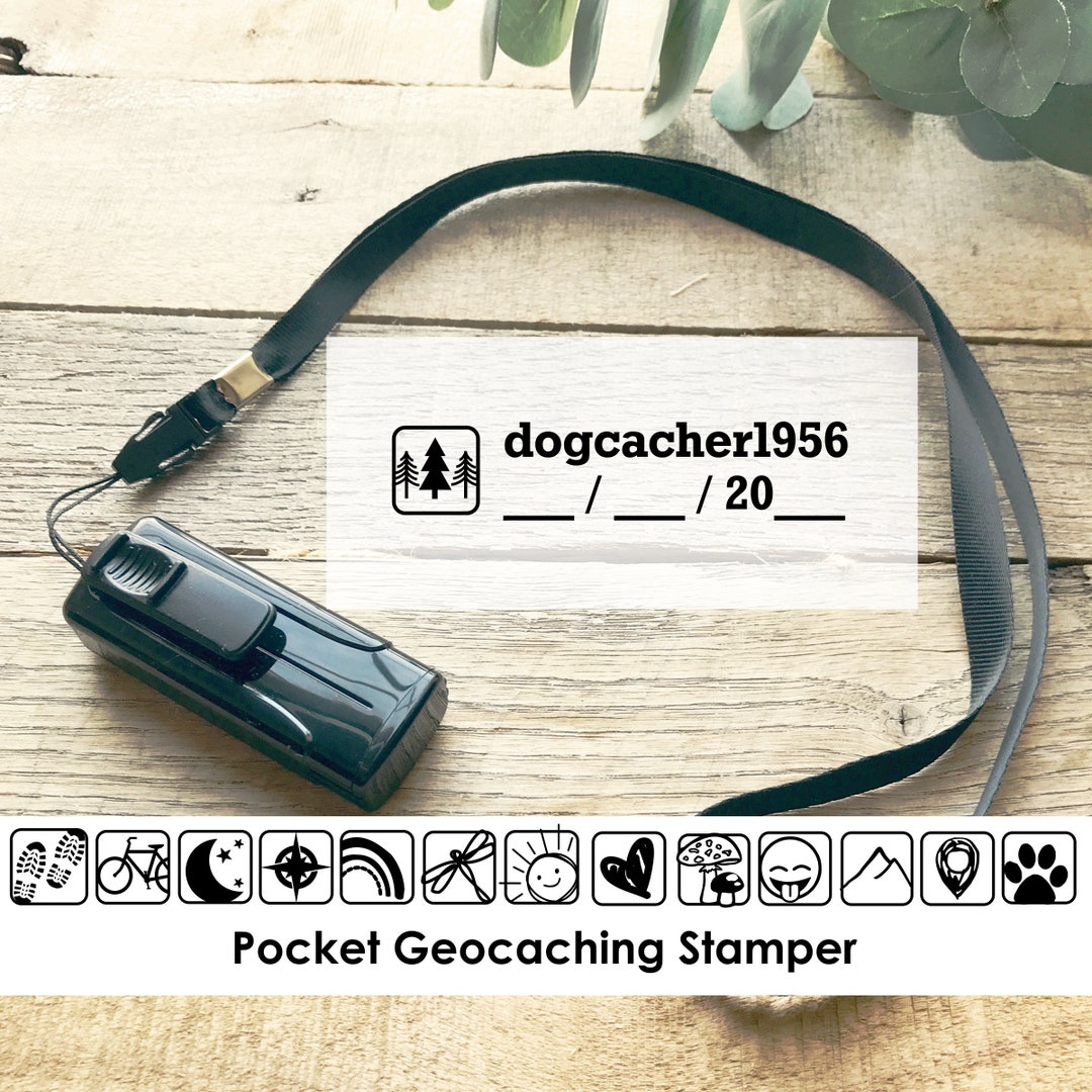 Geocaching Stamp, Name Geocache Stamp With Choice of Icons, Self-inking ...