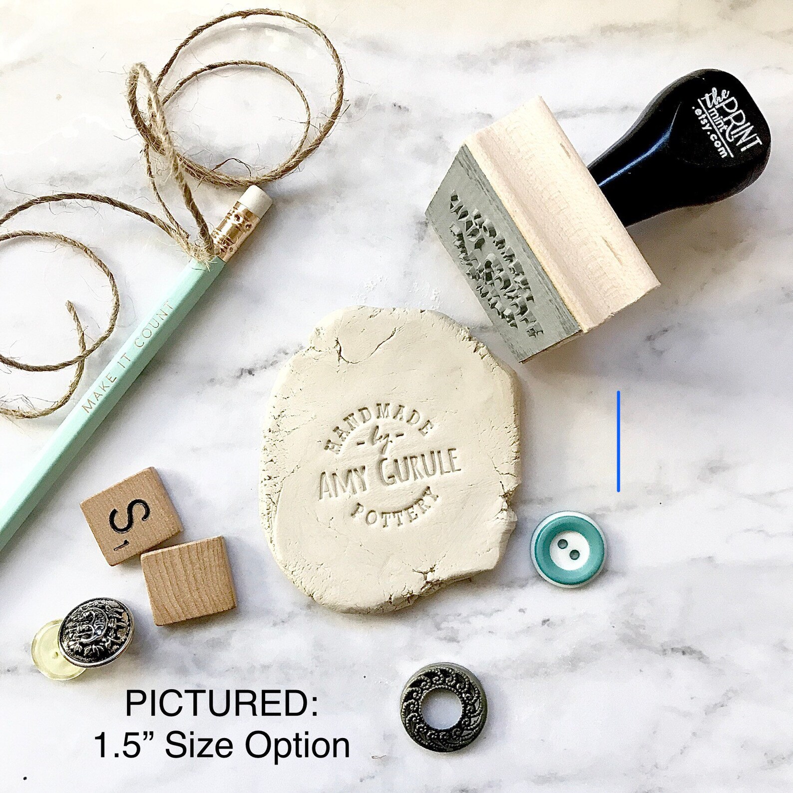 Personalized Pottery Stamp With Name and Initials - Etsy