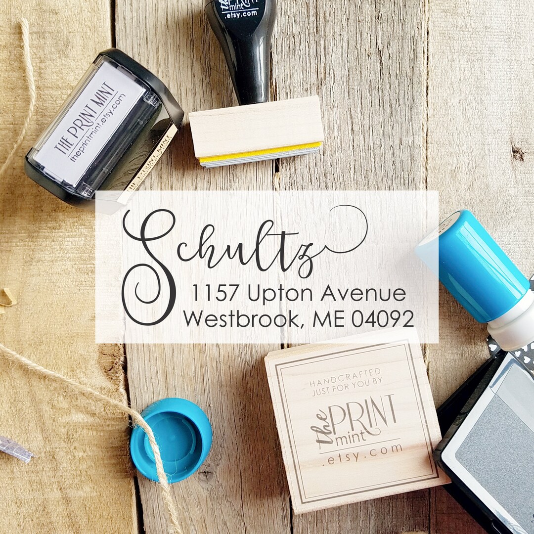 Custom Self-inking or Wood Return Address Stamp: Monogrammed Stamper - Etsy