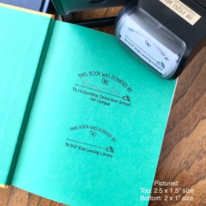 Book Donated by Rubber Stamp- Library Donation Stamp- Book Donation ...