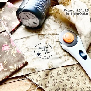 Quilting Fabric Stamp for Quilt Labels, Quilted With Love Stamp by the ...