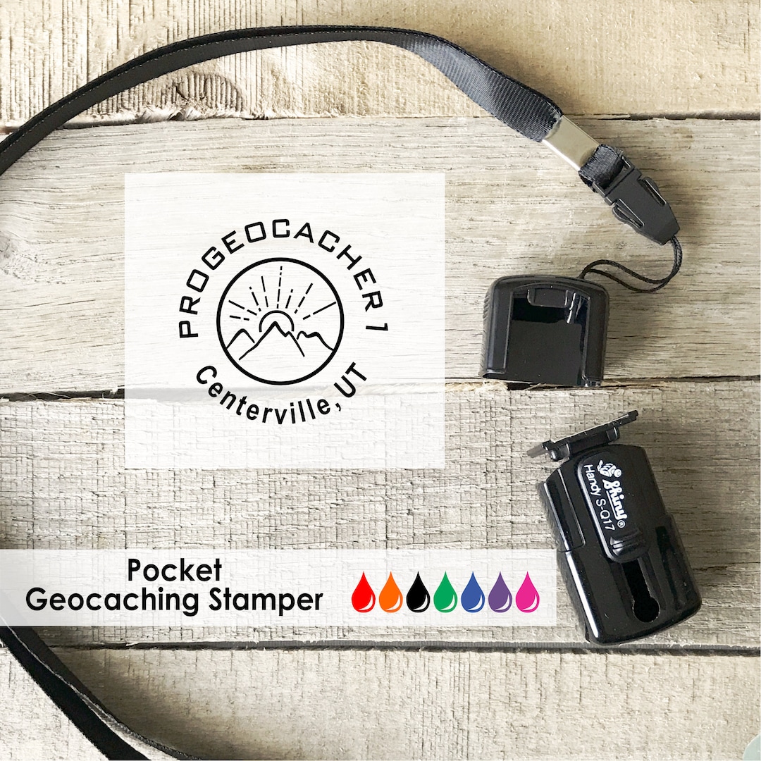 Geocaching Stamp, Custom Geocache Stamp, Self-inking Pocket Stamp for ...