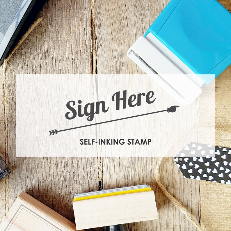 Sign Here Stamp Self-Inking Sign Here Stamper Office Stamps | Etsy