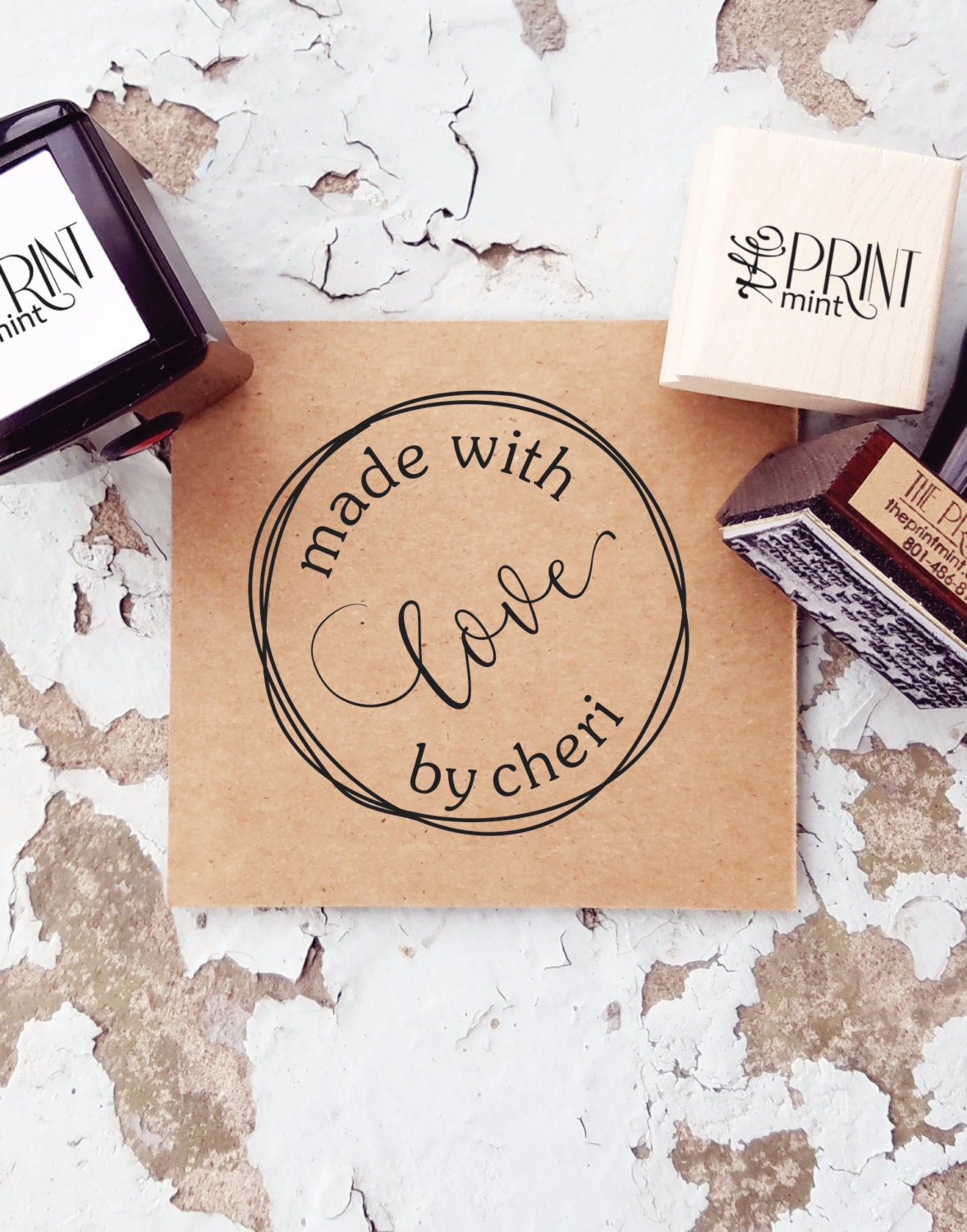 Made by Stamp Made with love Tag Handmade by Stamp Made By | Etsy