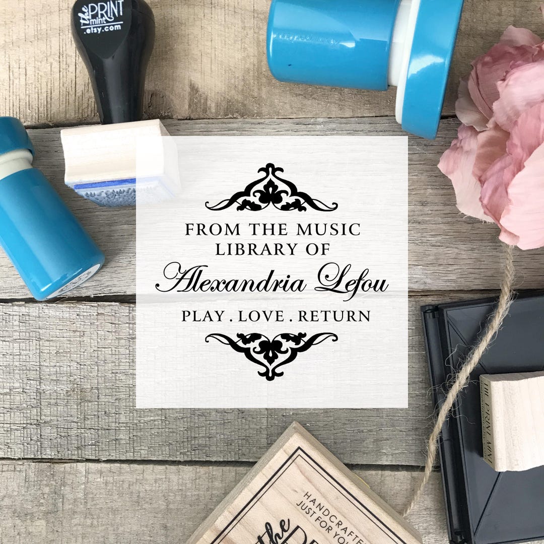 Music Library Stamp, Music Belongs to Self-inking or Rubber Stamp ...