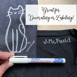 White Fabric Marker, Permanent White Clothing Marker, Artline Japanese ...