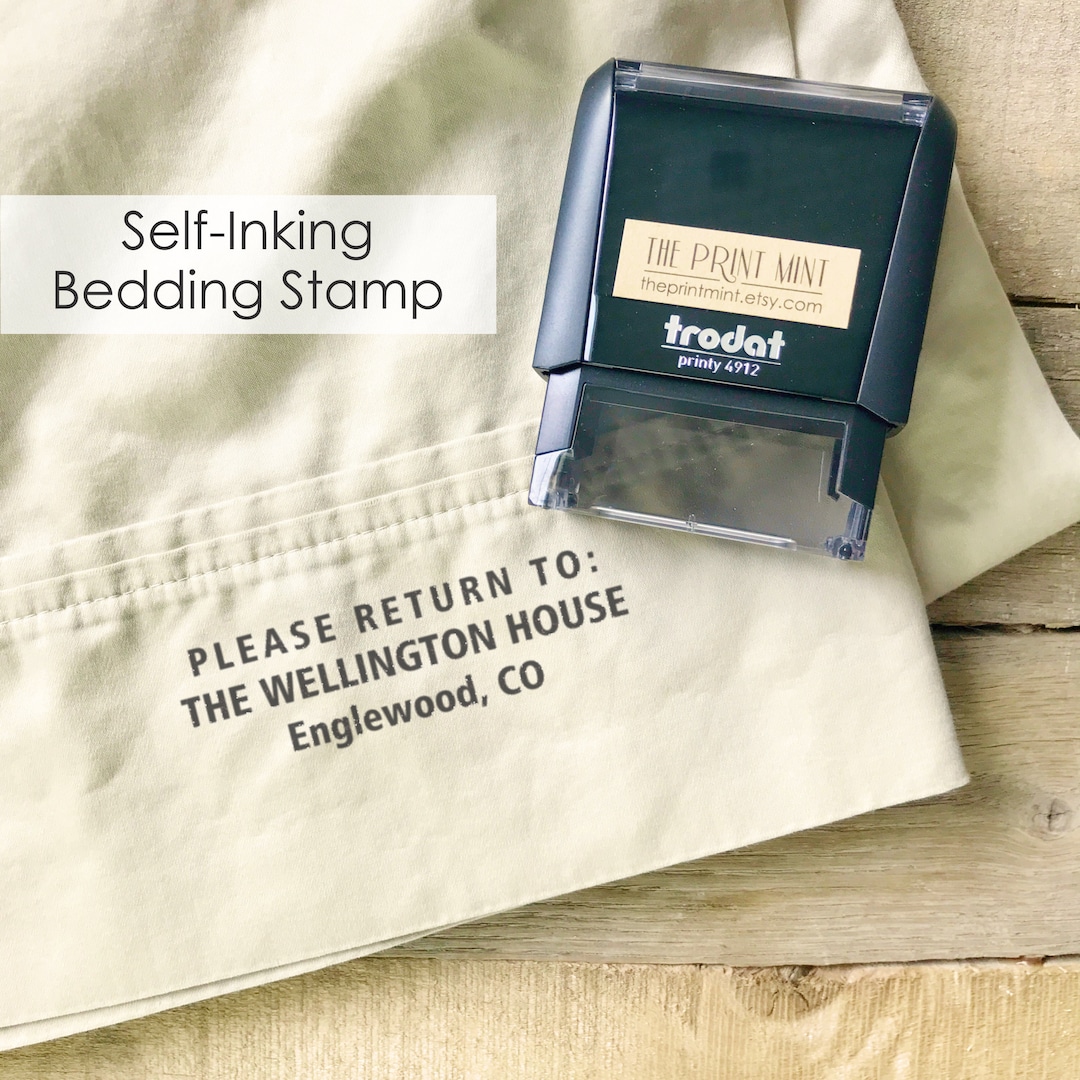 Bedding Label Stamp, Black Self-inking, Personalized Property of Fabric ...
