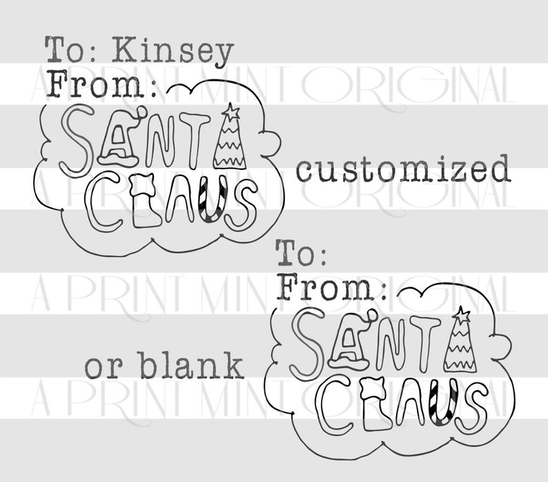 From Santa Stamp From Santa Tag Stamp Christmas To From | Etsy