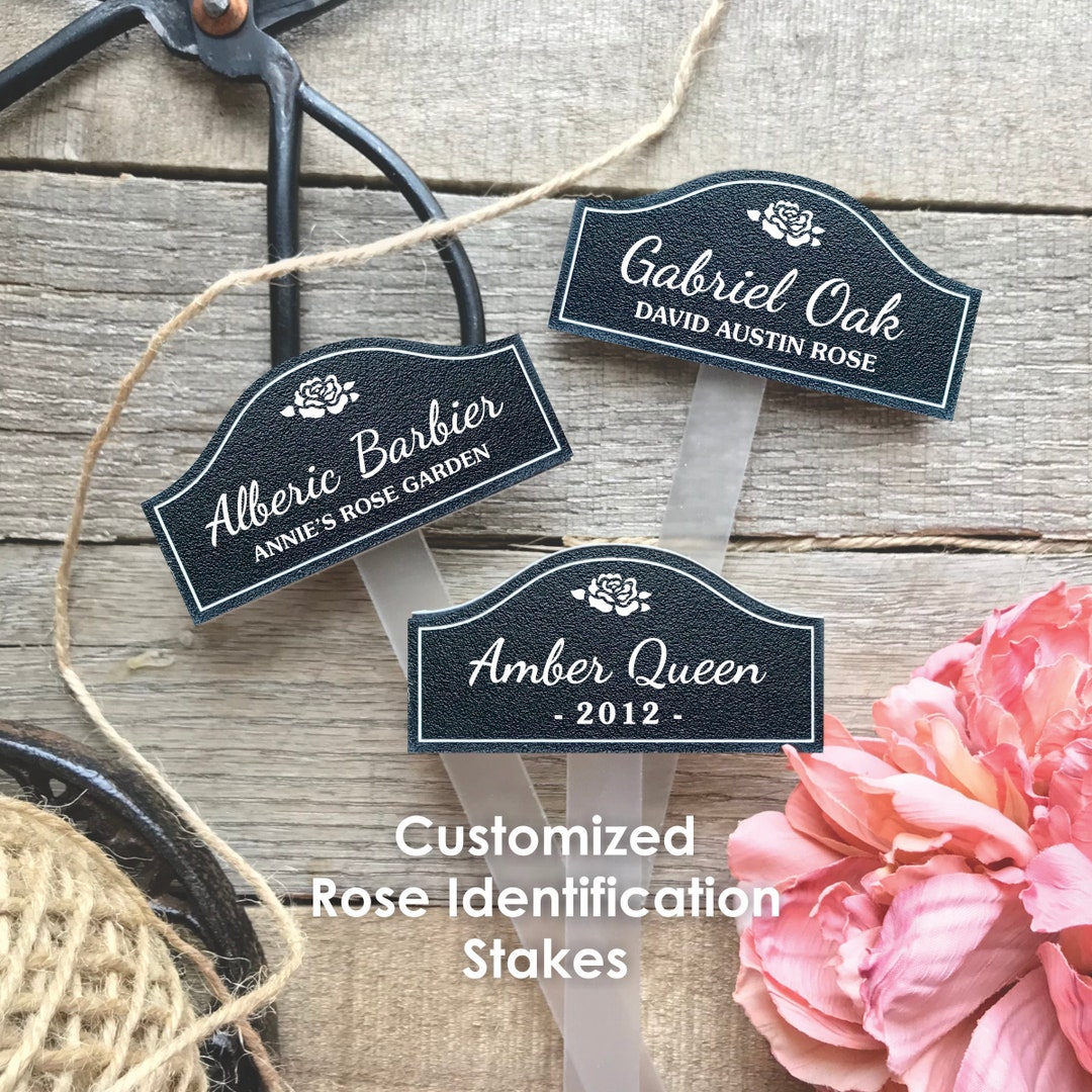 Rose Identification Stakes, Custom Rose Bush Markers, Rose Name Plaque ...
