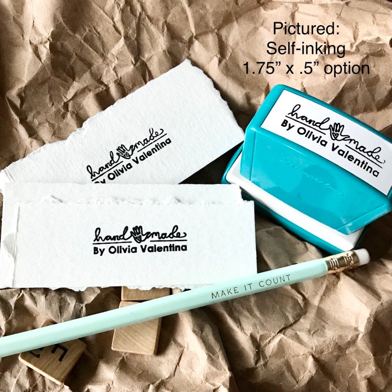 Hand Made by Stamp, Handmade by Tags Stamp, Custom Made by Rubber Stamp ...
