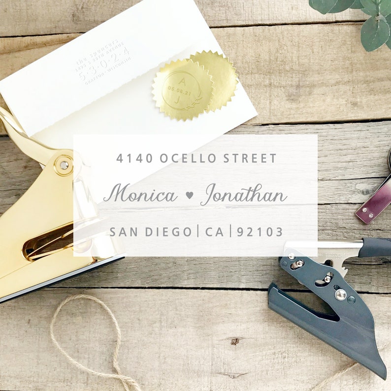 Wedding Address Embosser Custom Envelope Embossing Stamp - Etsy