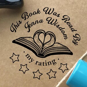 Book Rating Stamp Personalized- Custom Book Rubber Stamp- Wood or Self ...