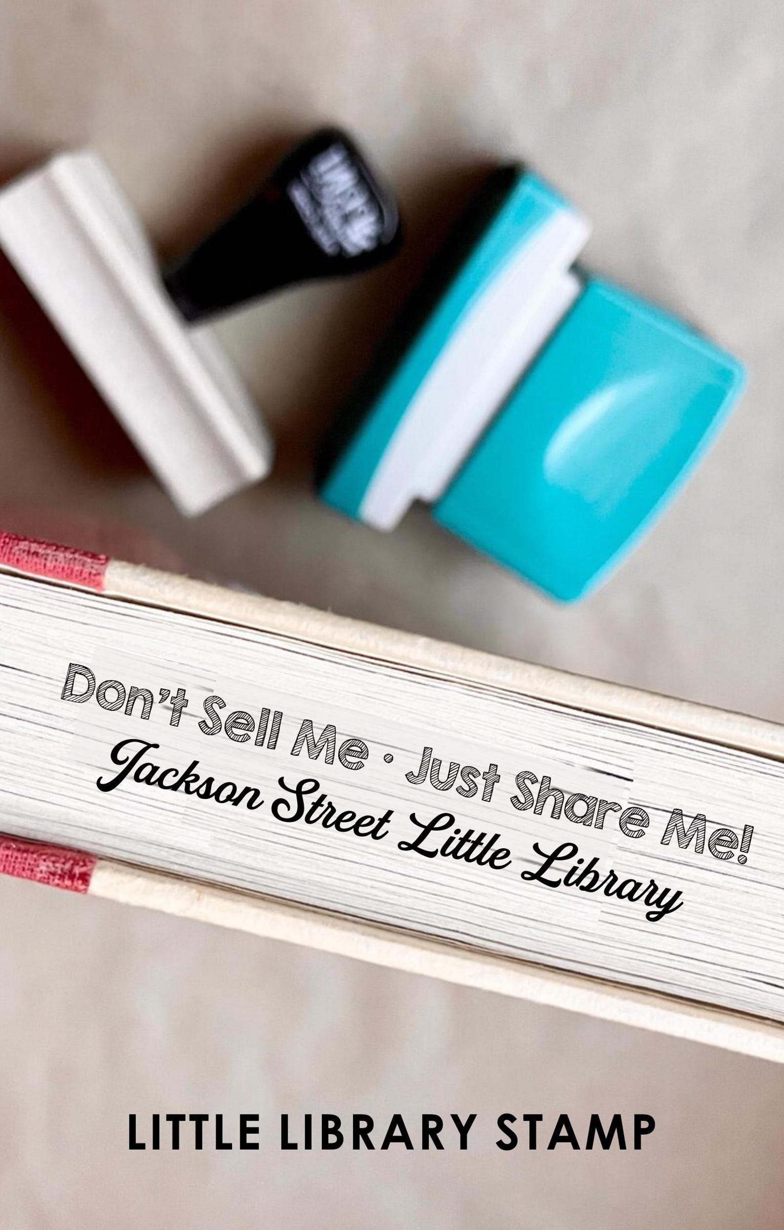 Little Library Stamp for Book Pages Edges in Wood or Self-inking ...