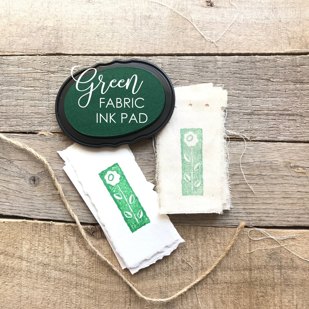 Green Fabric Ink Stamp Pad, Fabric Ink Pad for Rubber Stamps, Fabric ...