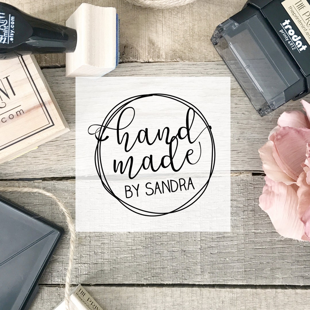 Handmade by Stamp, Made by Stamper for Cards, Custom Made by Rubber ...
