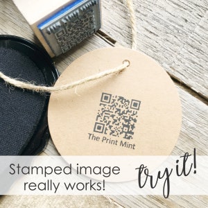 Custom QR Code Stamp: Self-inking or Wood Rubber Stamp - Etsy