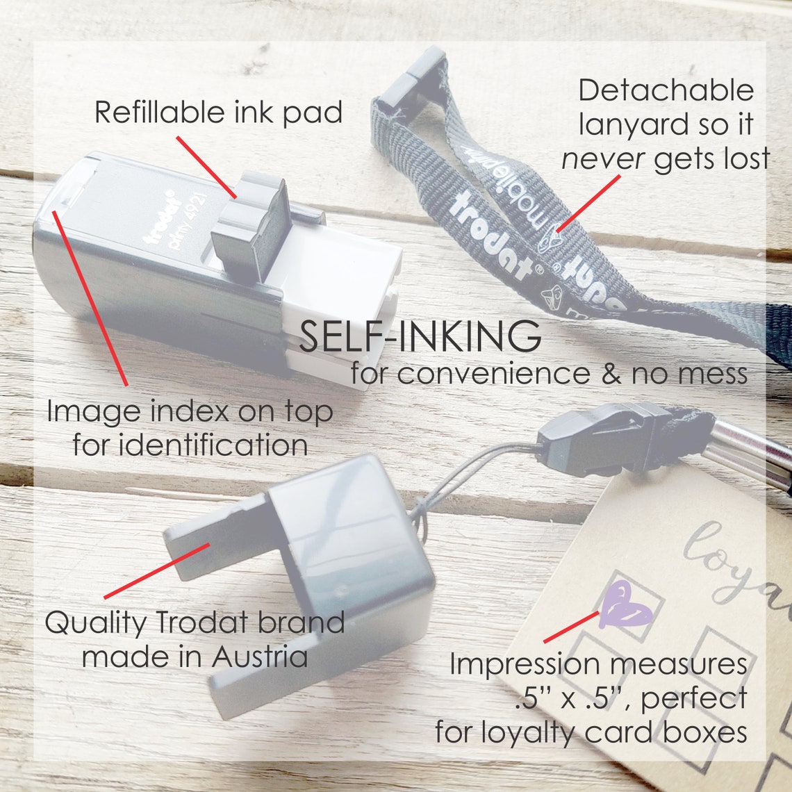 Loyalty Card Self-inking Stamp or Small Custom Logo - Etsy