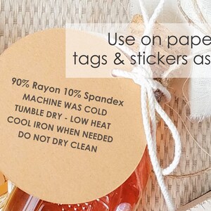 Clothing Label Stamp, All-in-one Logo With Care Instructions Label ...