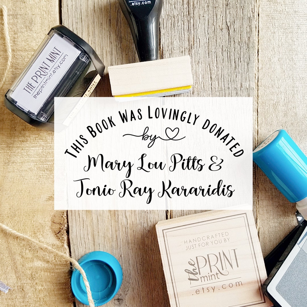 Donated by Stamp for Books or Stickers, Book Donation Stamp in Self ...