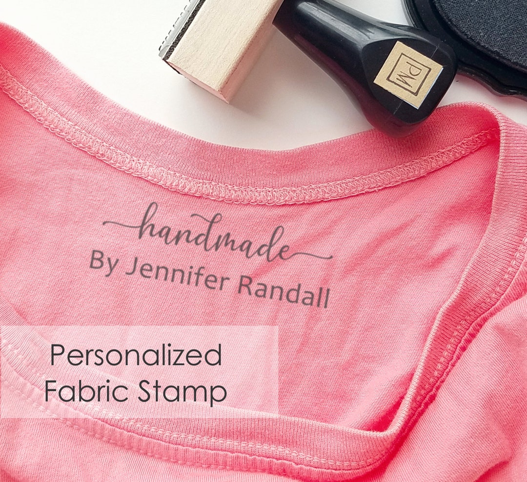 Handmade by Stamp for Clothing, Made by Fabric Stamp, Personalized Made ...