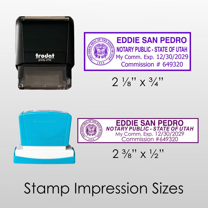 Utah Notary Stamp, Self-inking Notary for State of Utah, Personalized ...