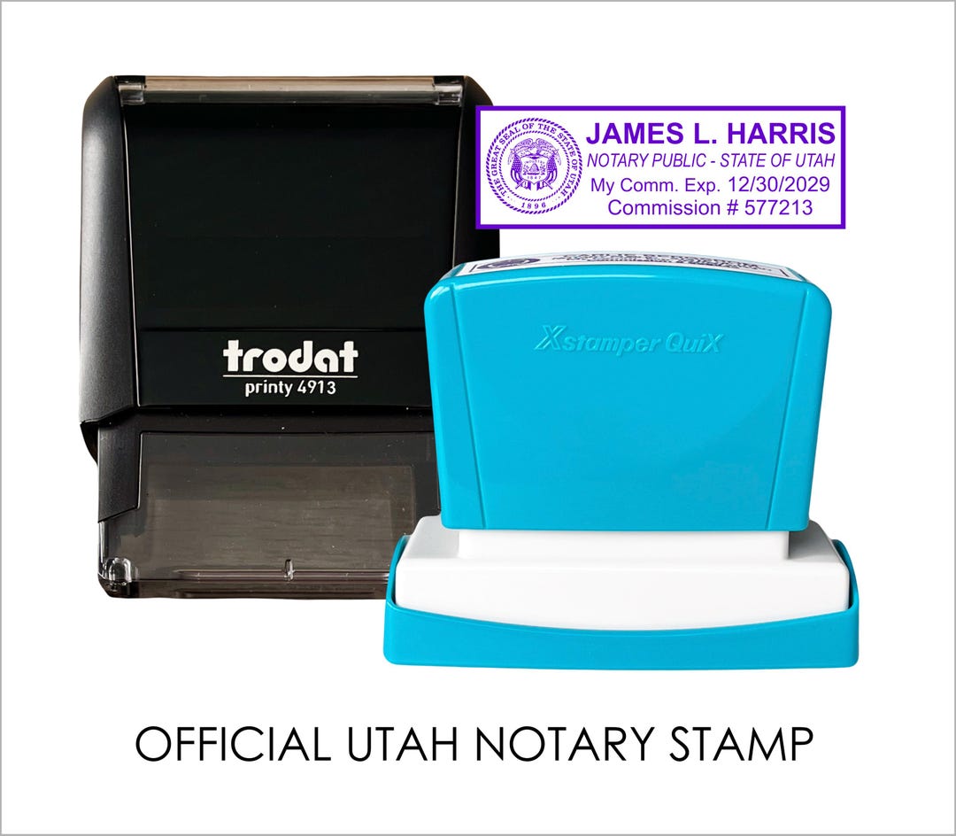 Utah Notary Stamp, Self-inking Notary for State of Utah, Personalized ...