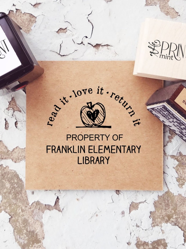 Custom Library Stamp Property of Stamp Read Love Return | Etsy