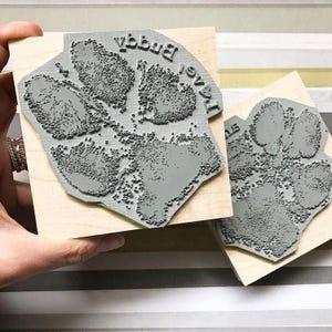 Custom Dog Paw Print Stamp or for a Cat: Personalized Wood or Self ...