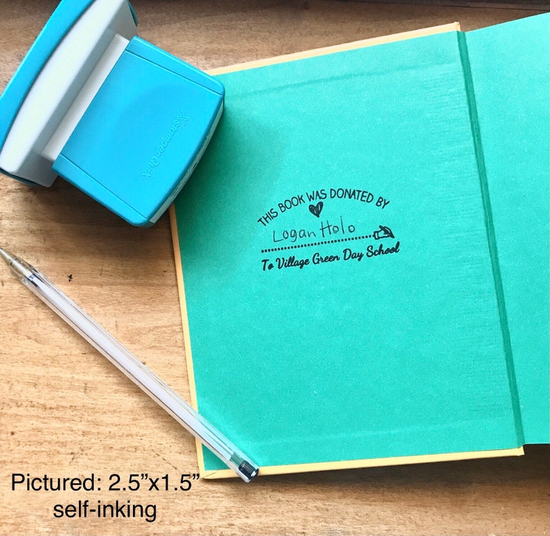 Book Donated by Rubber Stamp Library Donation Stamp Book - Etsy