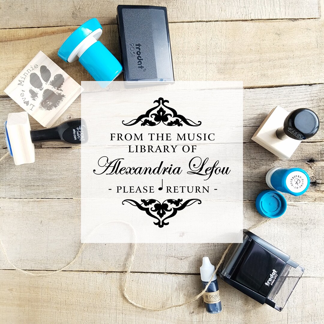Music Library Stamp, Music Belongs to Self-inking or Rubber Stamp ...