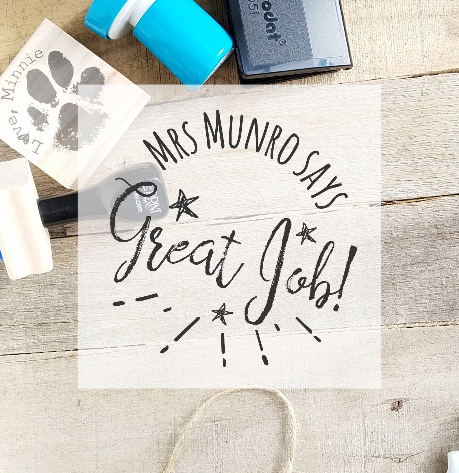 Reward Stamp With Great Job Homework Stamp Rubber Stamp | Etsy