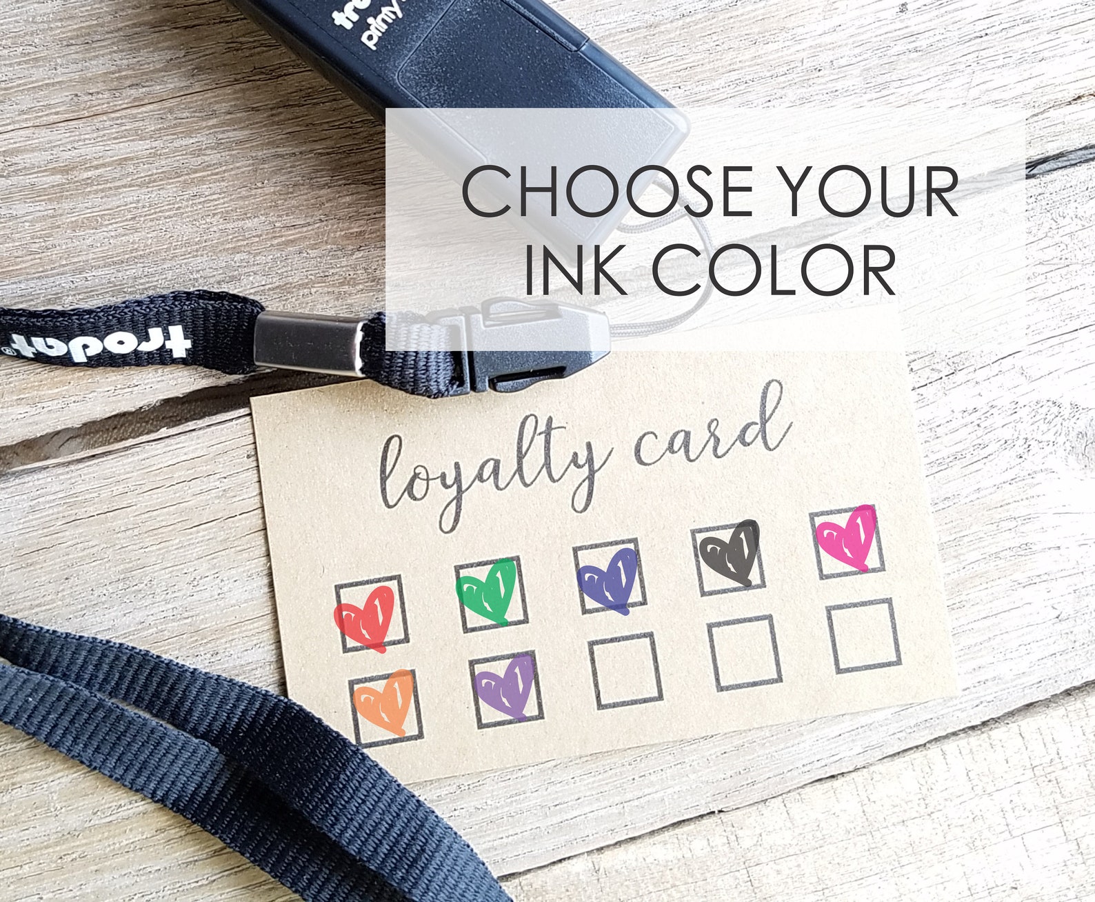 Loyalty Card Self-inking Stamp or Small Custom Logo - Etsy