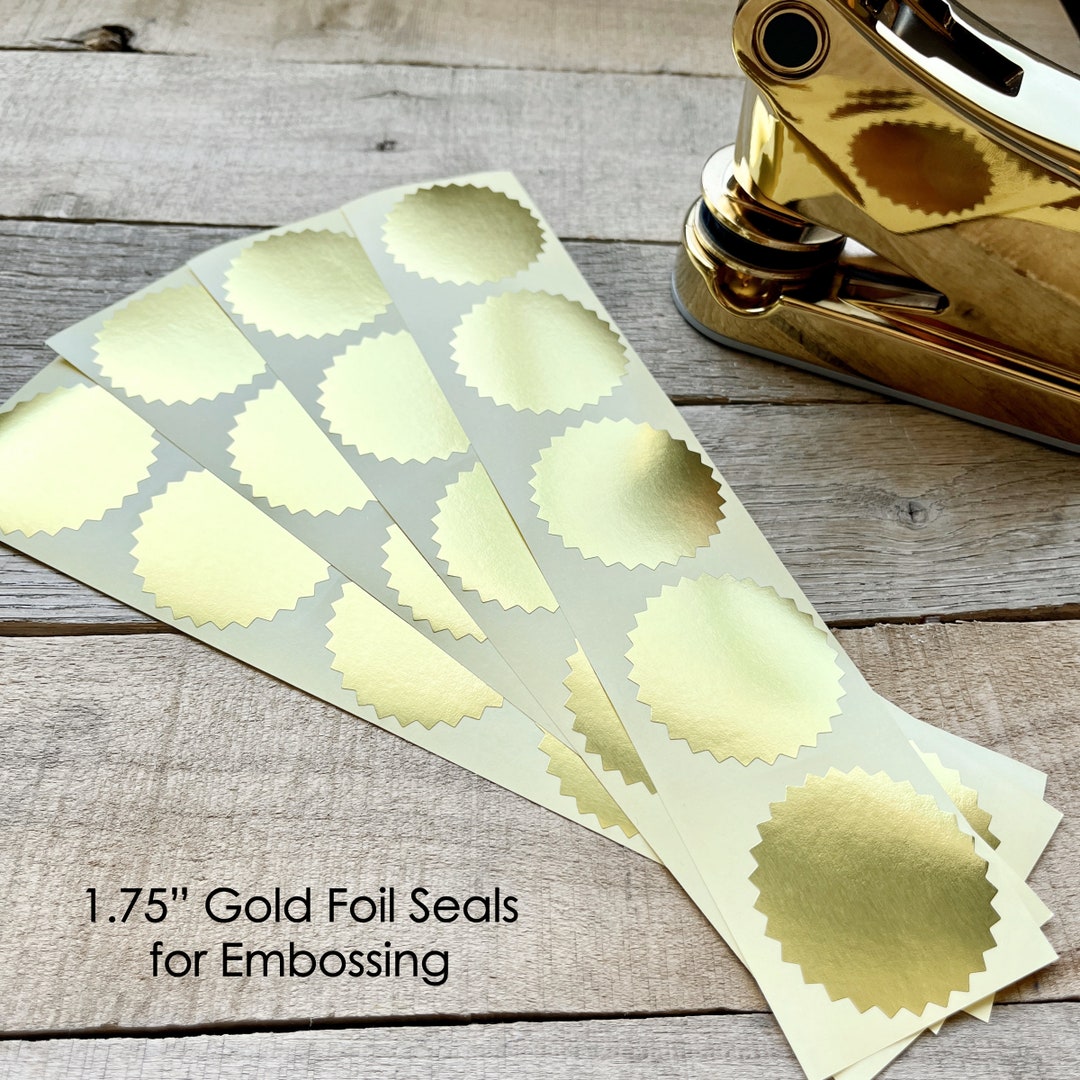Gold Foil Stickers, Set of 20, 1.75" Round Gold Seals, Blank Metallic ...