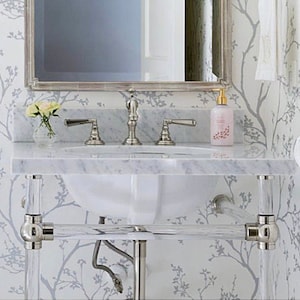 Custom Lucite Sink Base, Vanity Legs, Brass Sink Pedestal, Powder Room ...