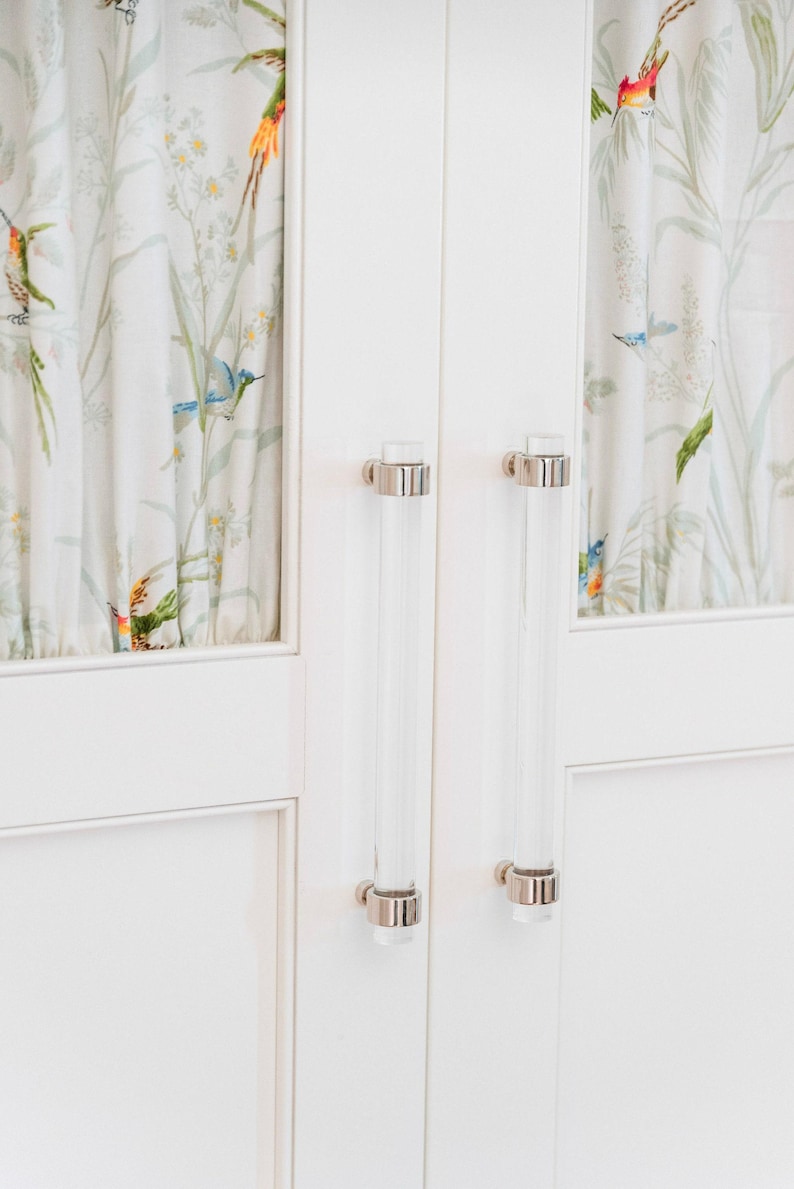 Lucite Bar Drawer Pull, Nickel Cabinet Hardware, Modern Luxholdups - Etsy
