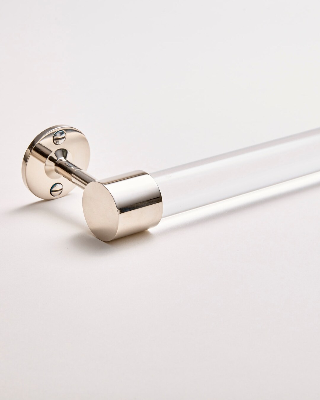 Lucite and Polished Chrome Towel Bar W/ Closed End, Lucite Hand Towel ...