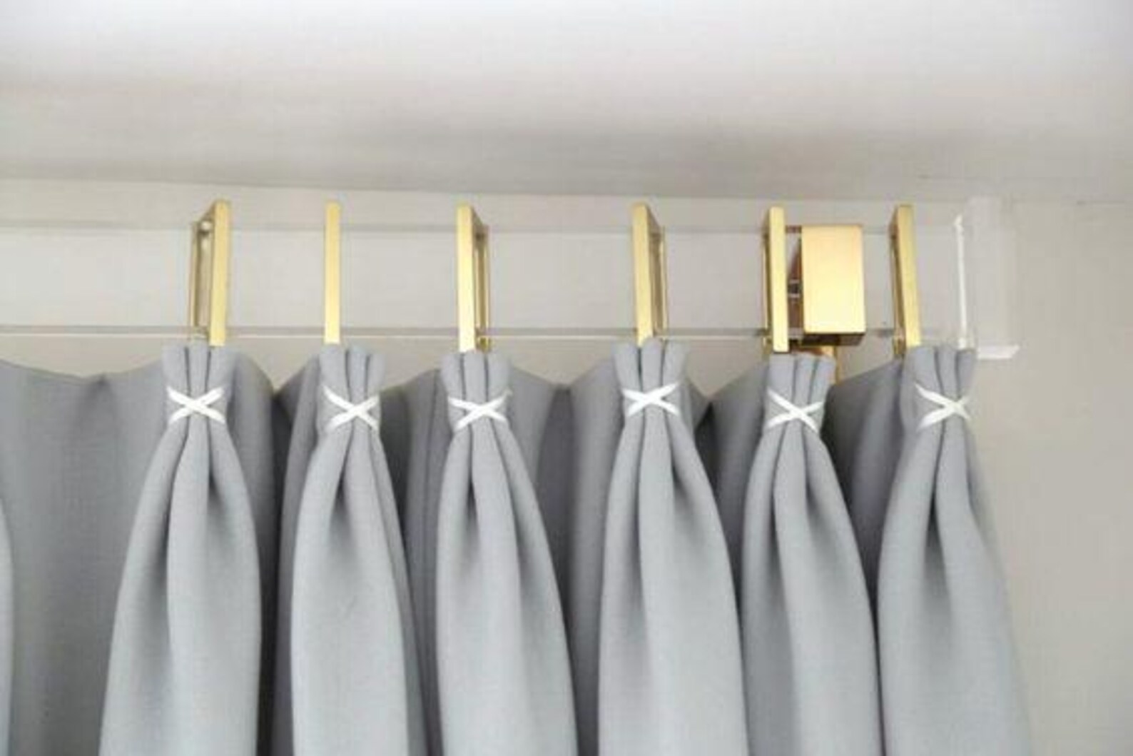 Lucite Curtain Rod With Brass Brackets, Modern Drapery Hardware - Etsy UK