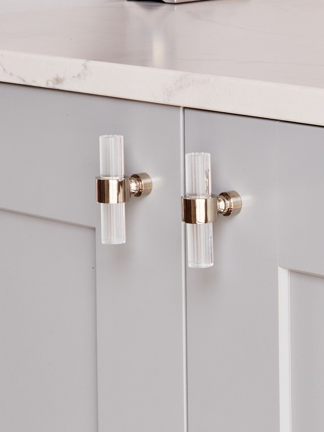 Lucite Drawer Pull Crown Post 1/2 in DIA chrome / Nickel Lucite Drawer ...