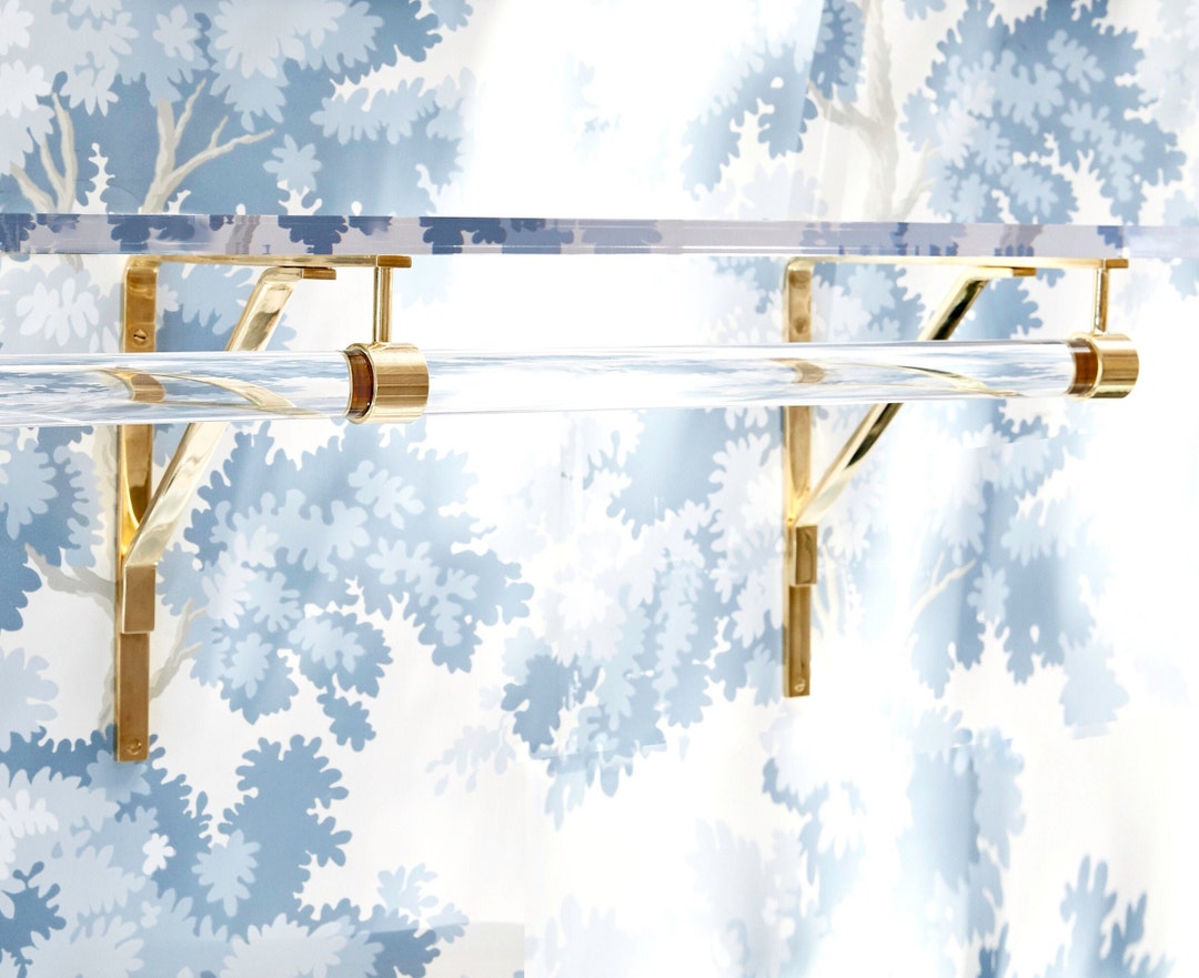 Lucite Wall Shelf Rack for Closet, Clothing Rack, Lucite Shelf Retail ...