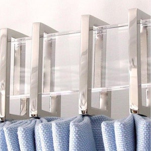 Rectangular Brass Curtain Rings for Lucite Curtain Rod, Brass Rectangle ...